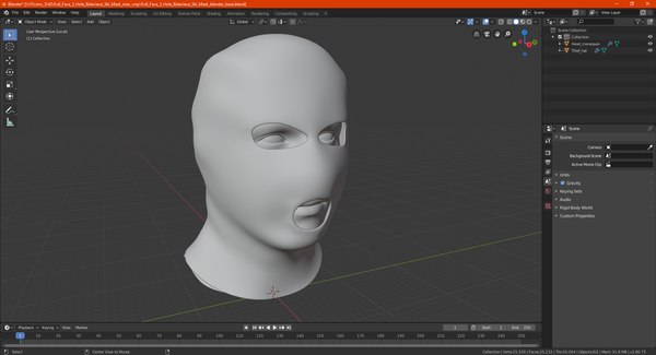 Full Face 3 Hole Balaclava Ski Mask 3D model - TurboSquid 1808603