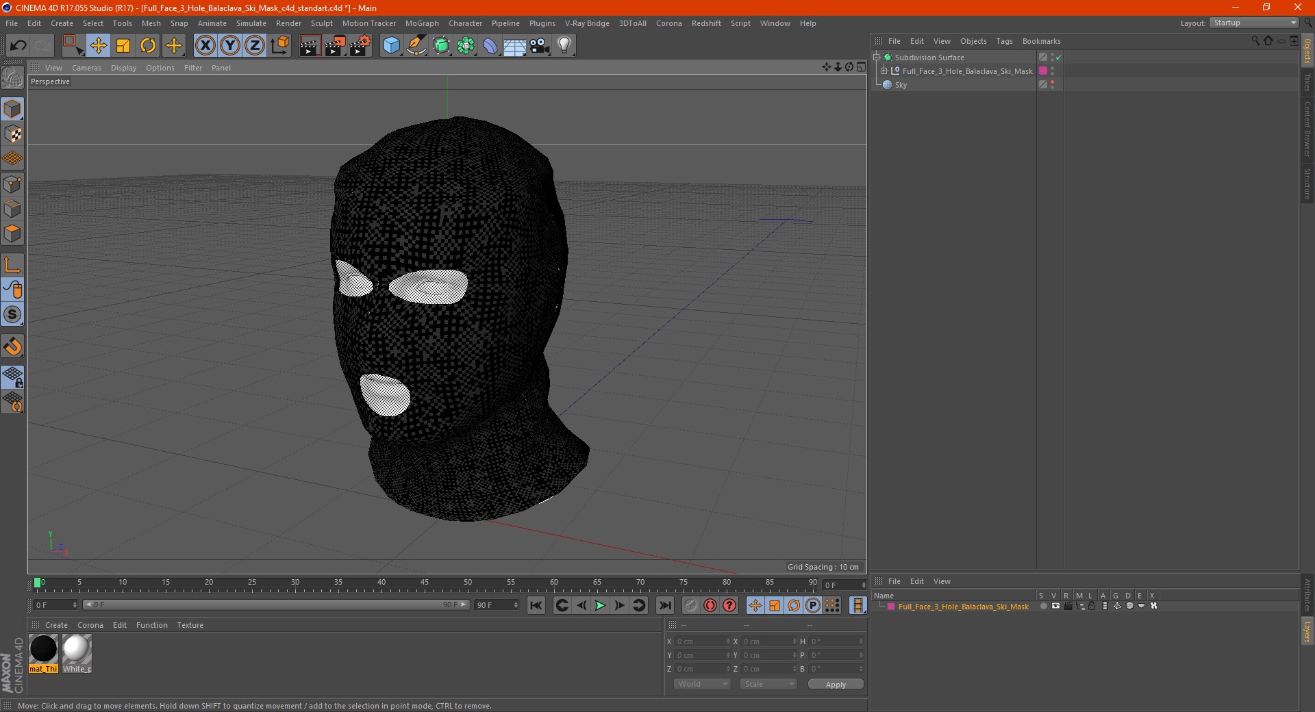 Full Face 3 Hole Balaclava Ski Mask 3D model - TurboSquid 1808603