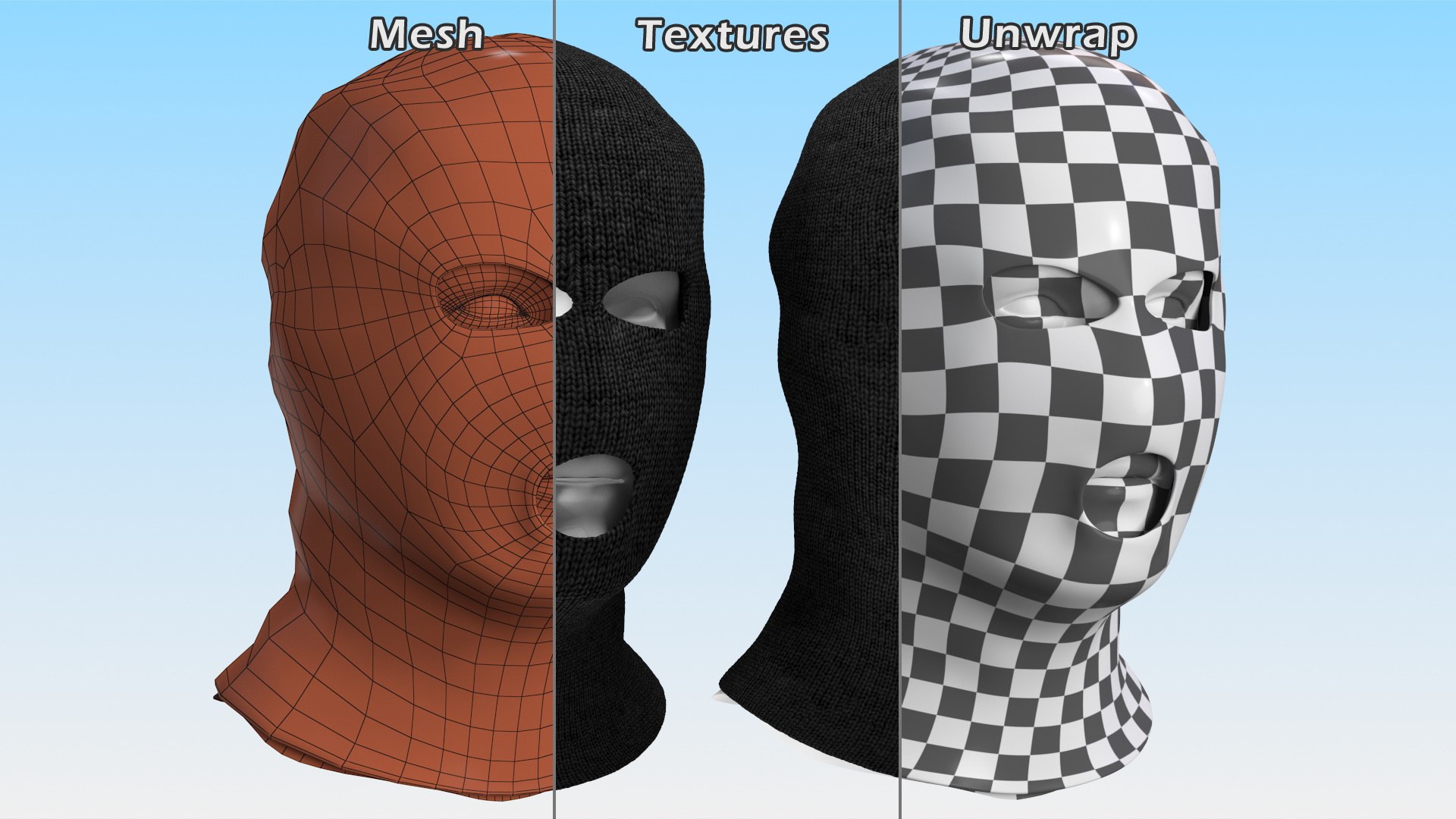 Full Face 3 Hole Balaclava Ski Mask 3D model - TurboSquid 1808603