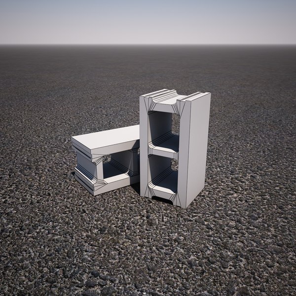 concrete cinder block 3d model