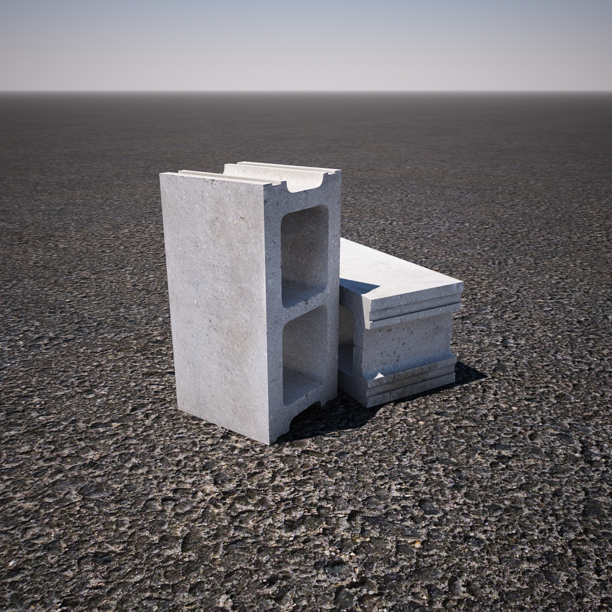 concrete cinder block 3d model
