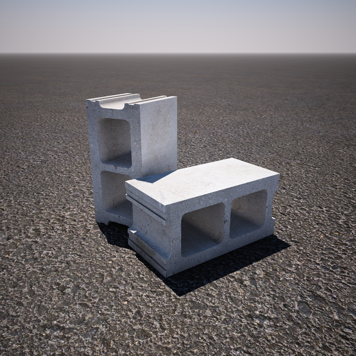 concrete cinder block 3d model