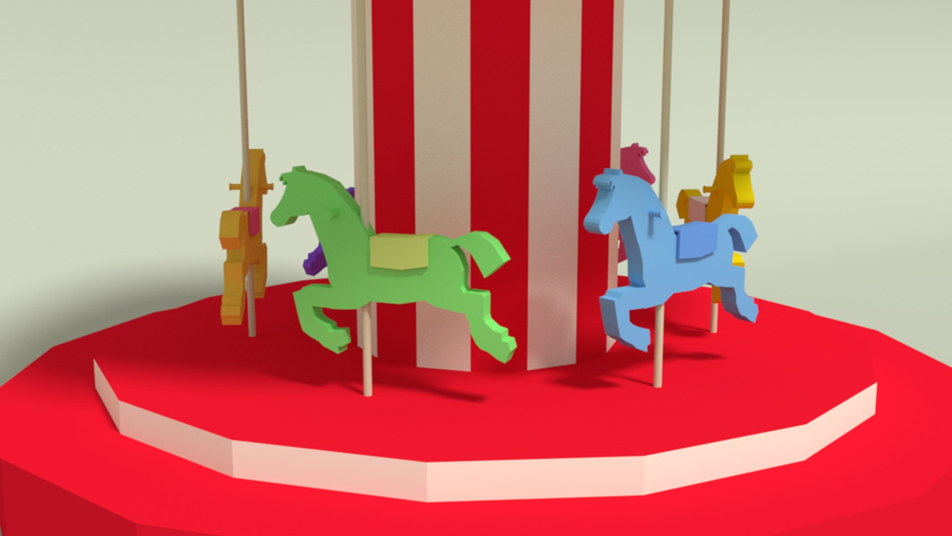 3D cartoon carousel model - TurboSquid 1473558