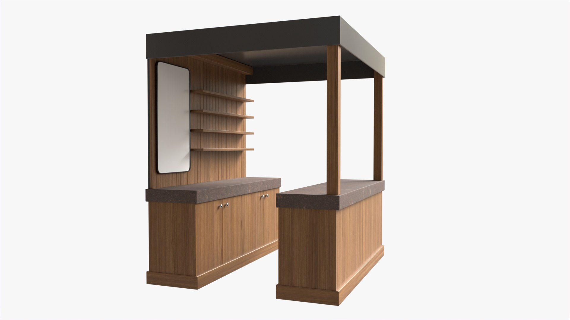 Booth Stand Kiosk With Roof 01 3D Model - TurboSquid 2030026