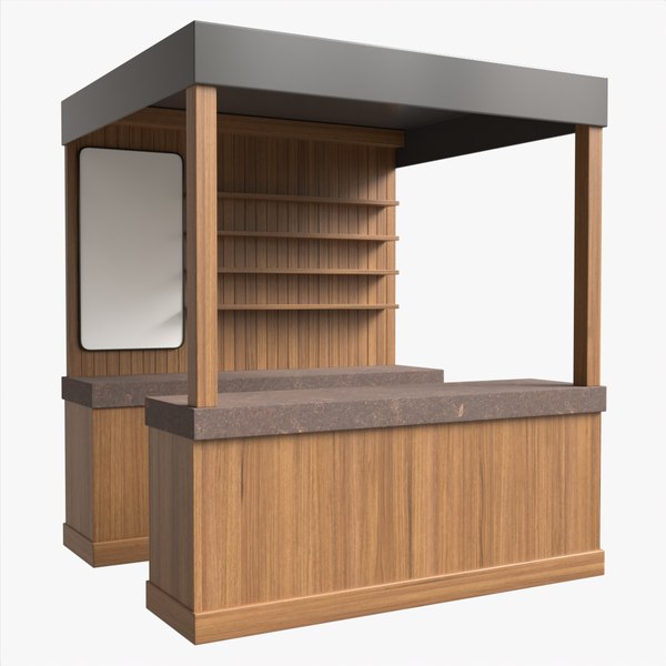 Booth Stand Kiosk with Roof 01 3D model - TurboSquid 2030026
