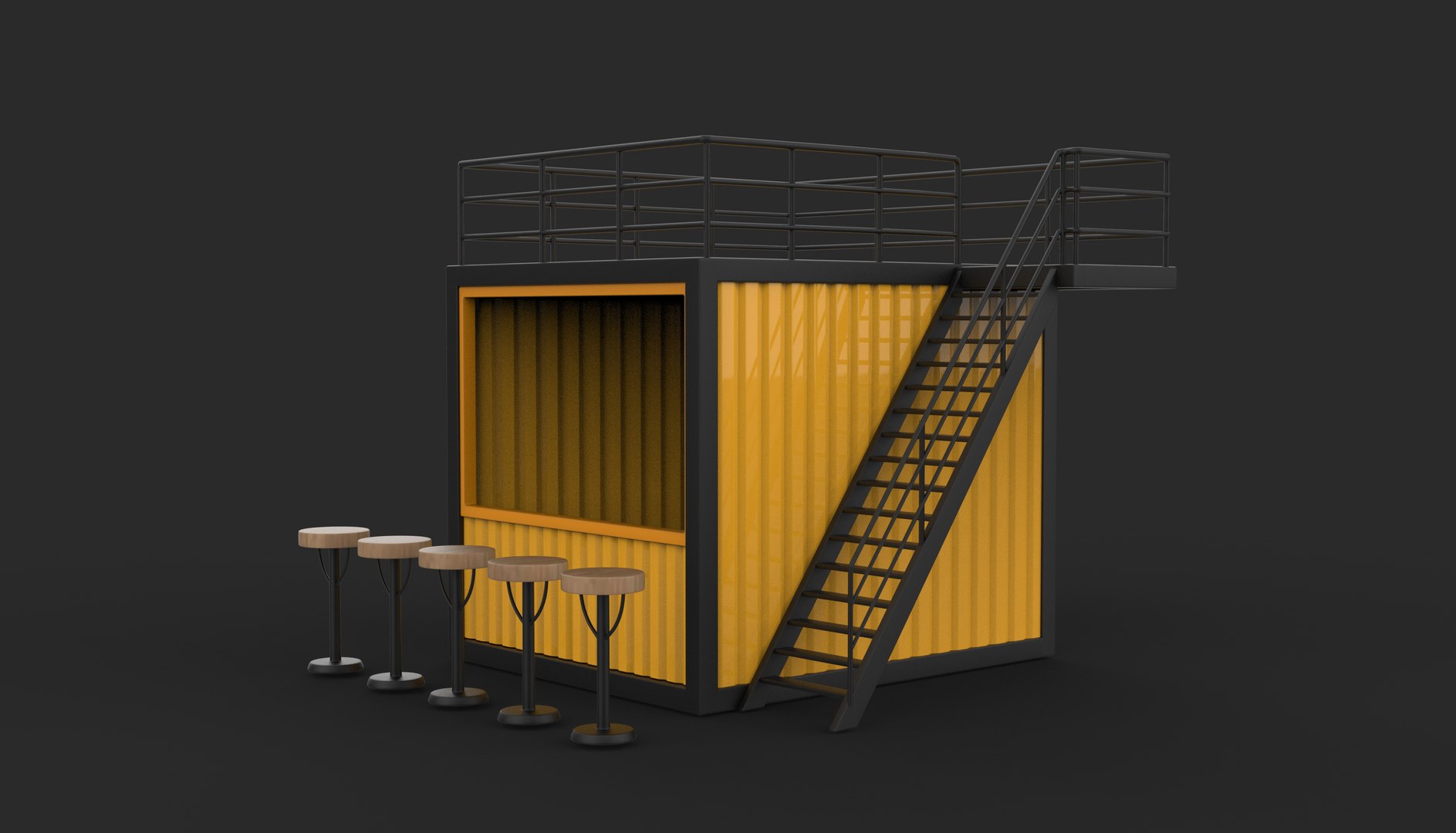 Container Kiosk 3D Model Model - TurboSquid 2397897