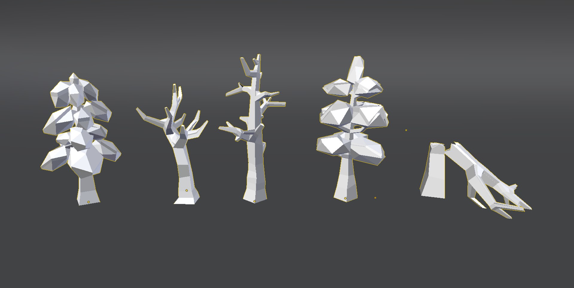 3d Obj Winter Trees