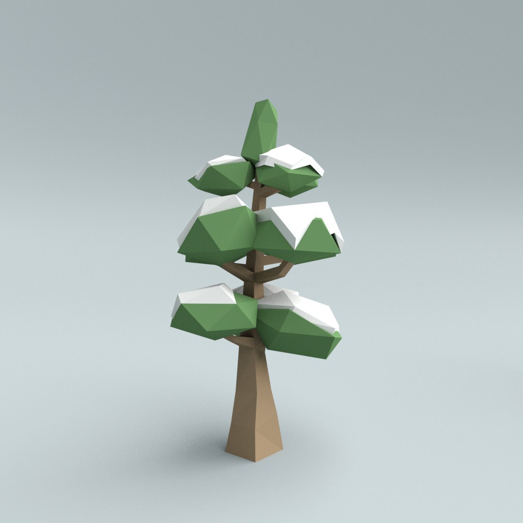 3d Obj Winter Trees