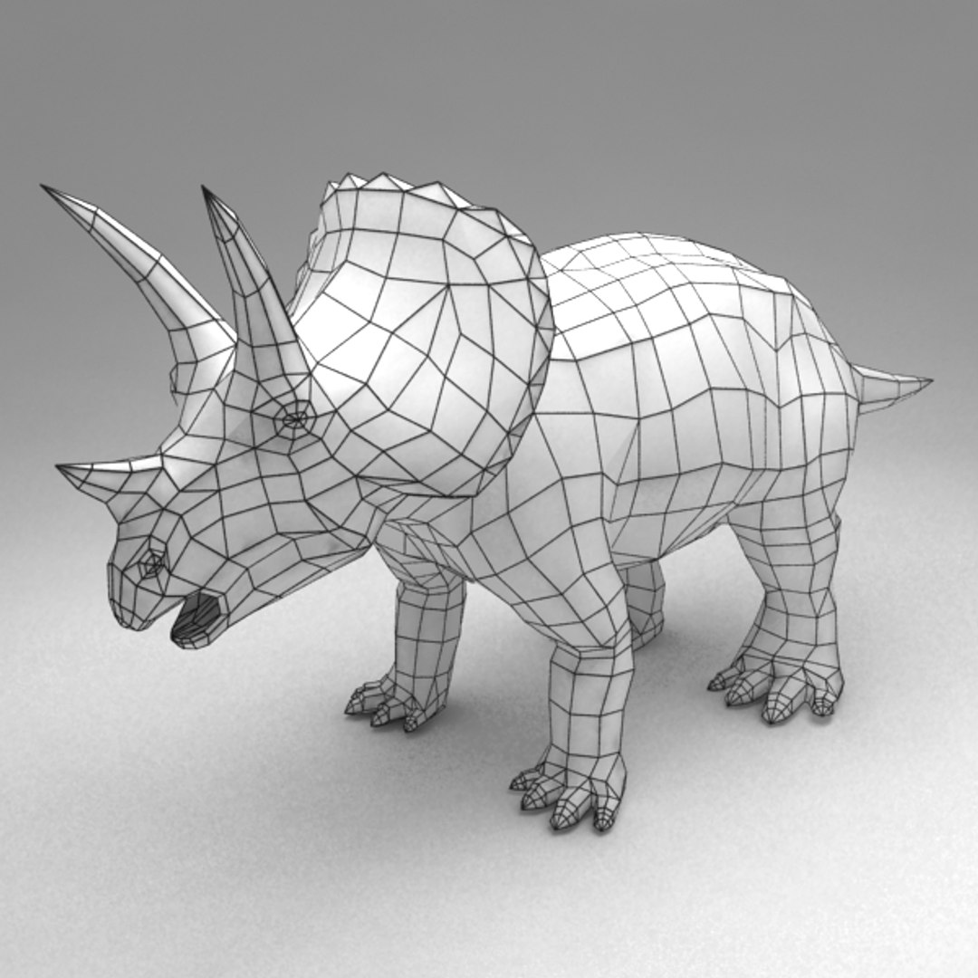 Rigged Triceratops Biped Animation 3d Obj