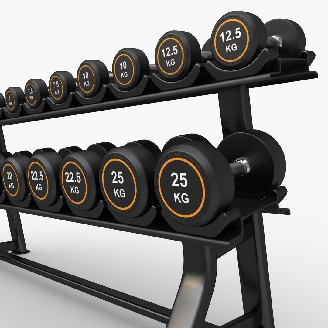 3d dumbbell rack model