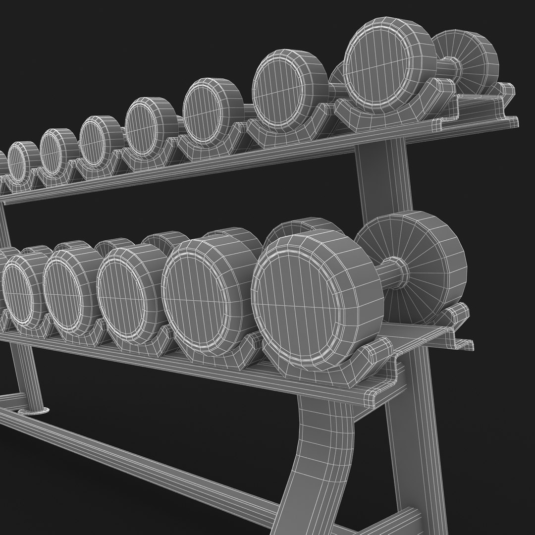 3d dumbbell rack model