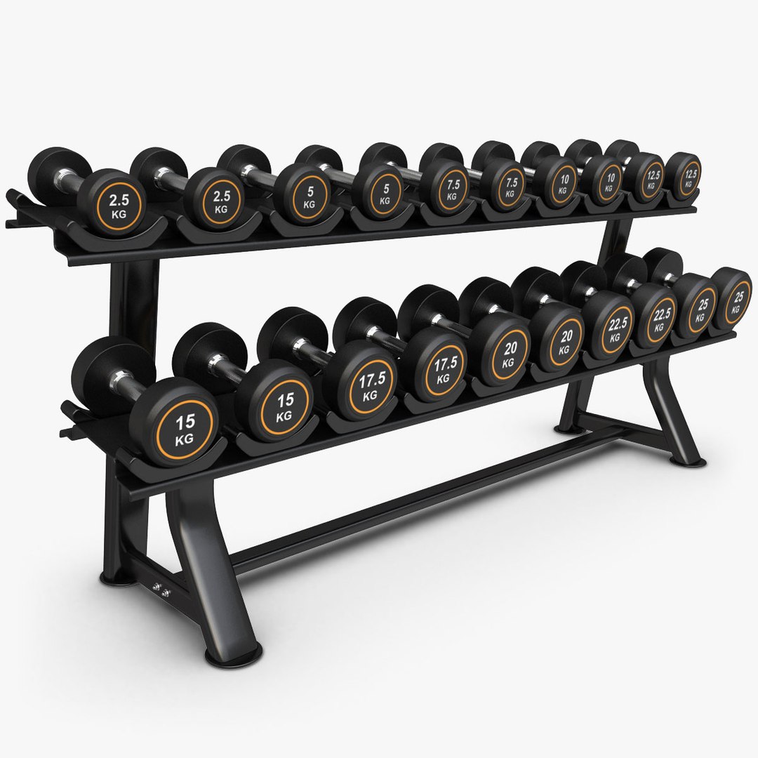 3d dumbbell rack model
