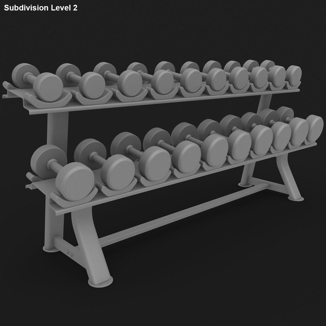 3d dumbbell rack model
