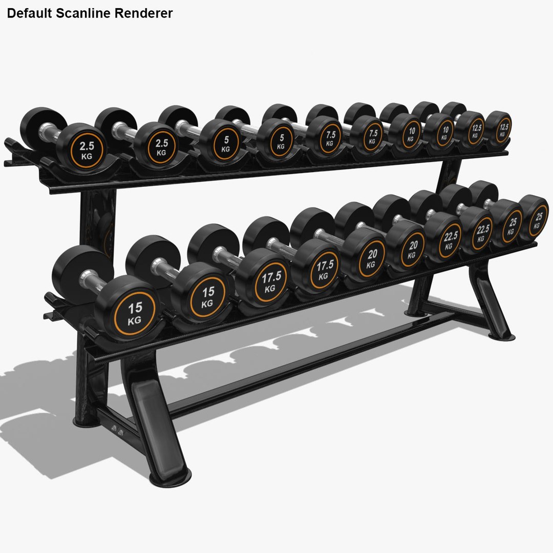 3d dumbbell rack model