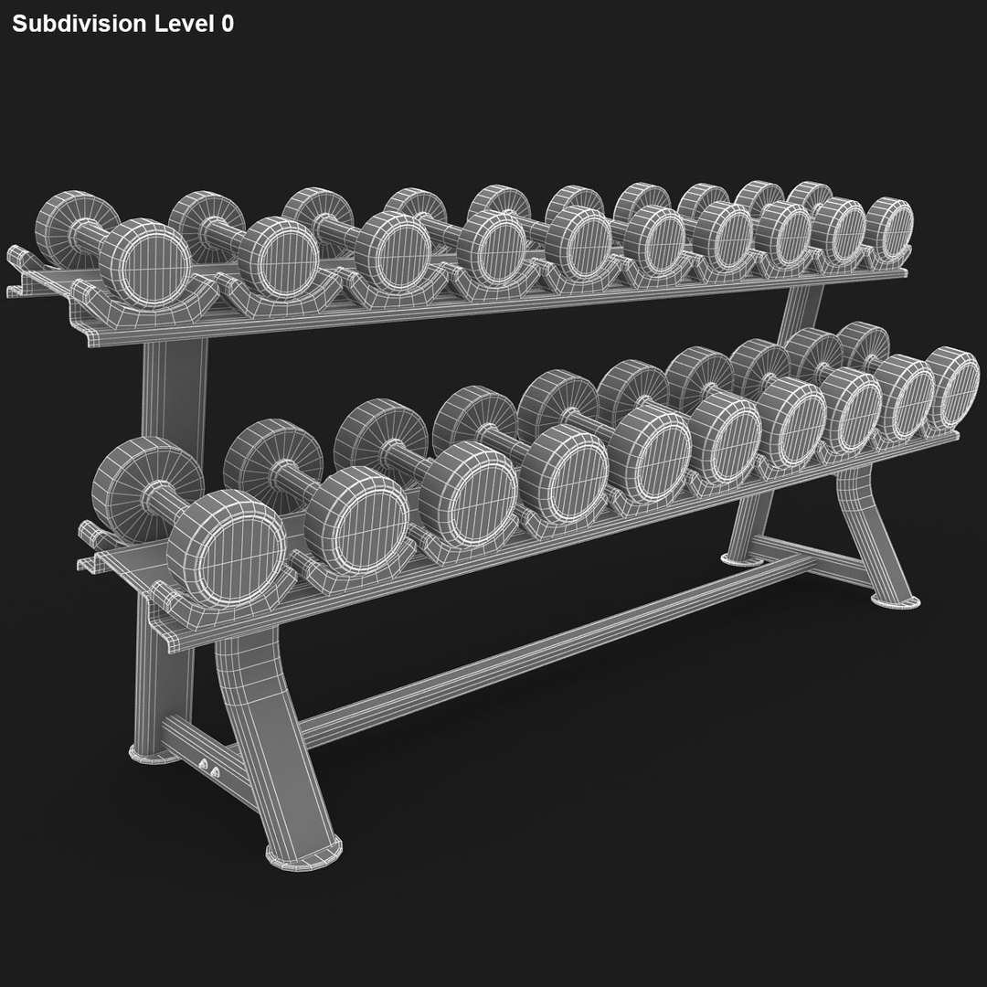 3d dumbbell rack model
