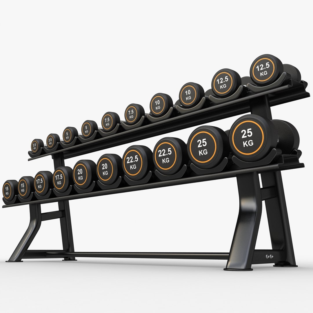 3d dumbbell rack model