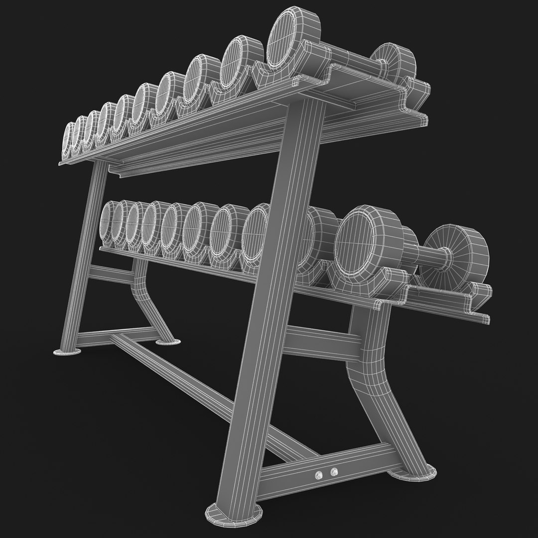 3d dumbbell rack model