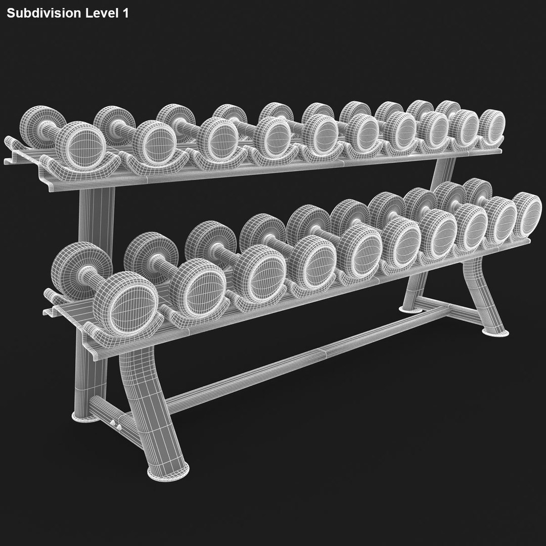 3d dumbbell rack model