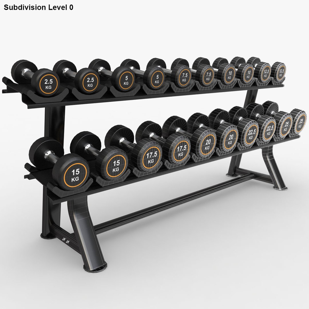 3d dumbbell rack model
