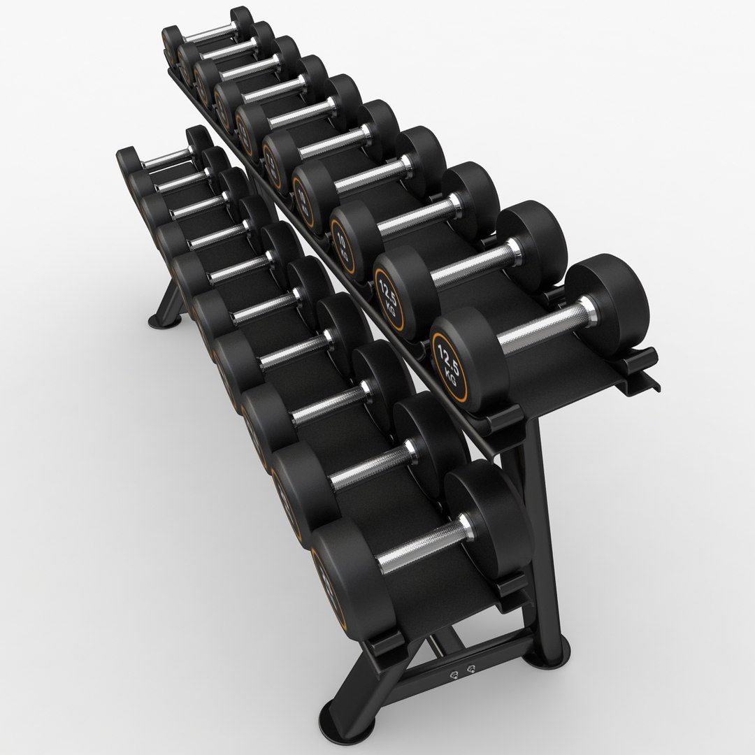 3d dumbbell rack model