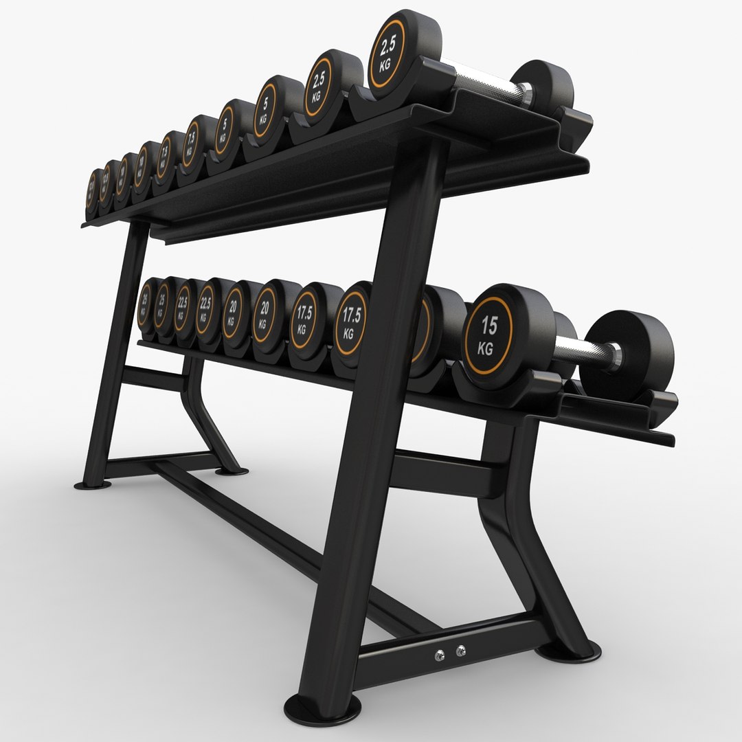 3d dumbbell rack model