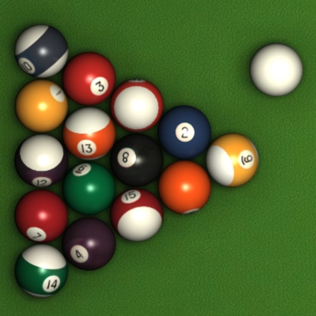 3d Model Pool Ball Set