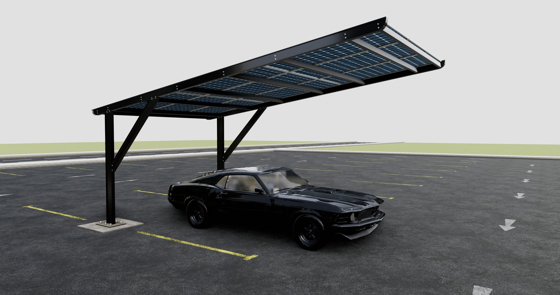 3D L TYPE MODERN SOLAR CARPORT TYPE-5 Model - TurboSquid 2298253