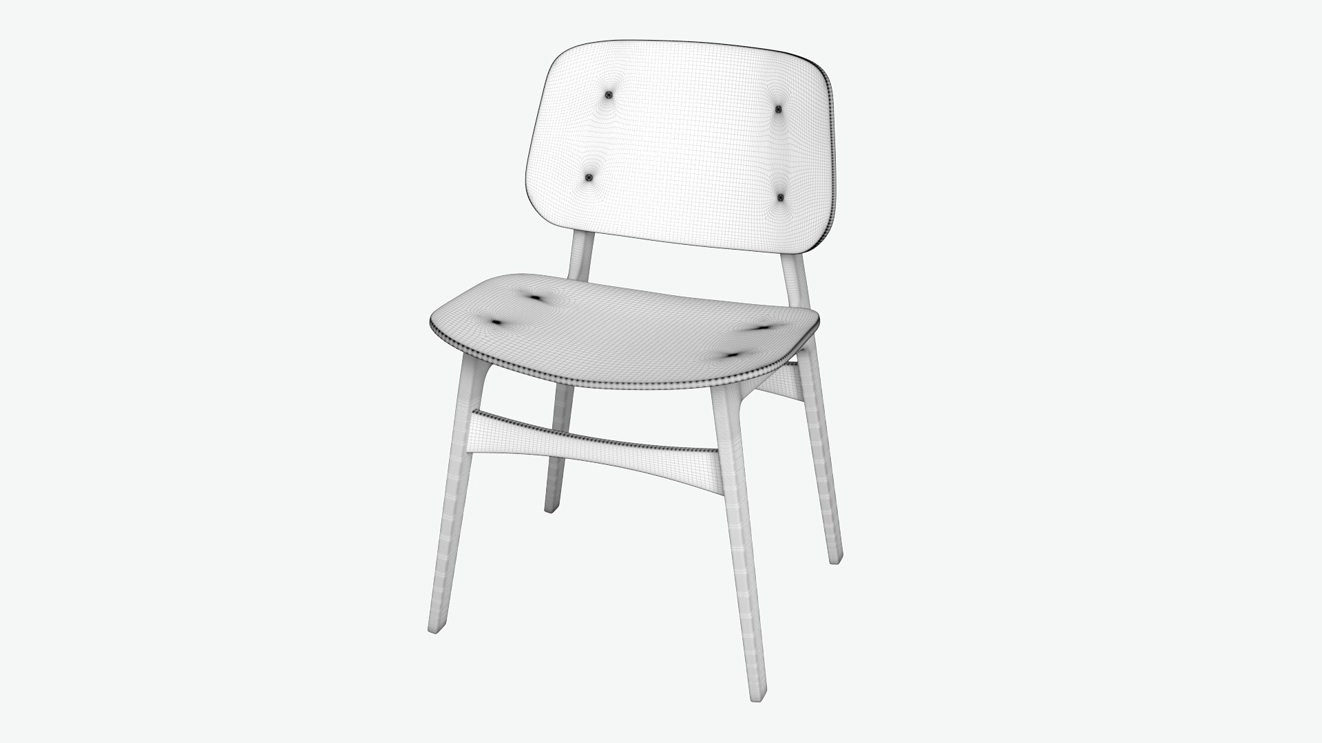 Soborg Wood Base Chair 3D Model - TurboSquid 2328378