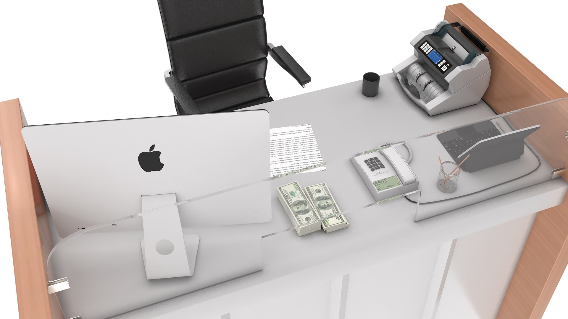 3D Bank Counter - TurboSquid 2282739