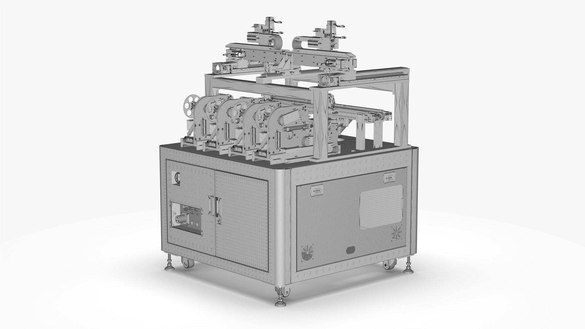 3D Automatic Four Labeling Machine Model - TurboSquid 2084661