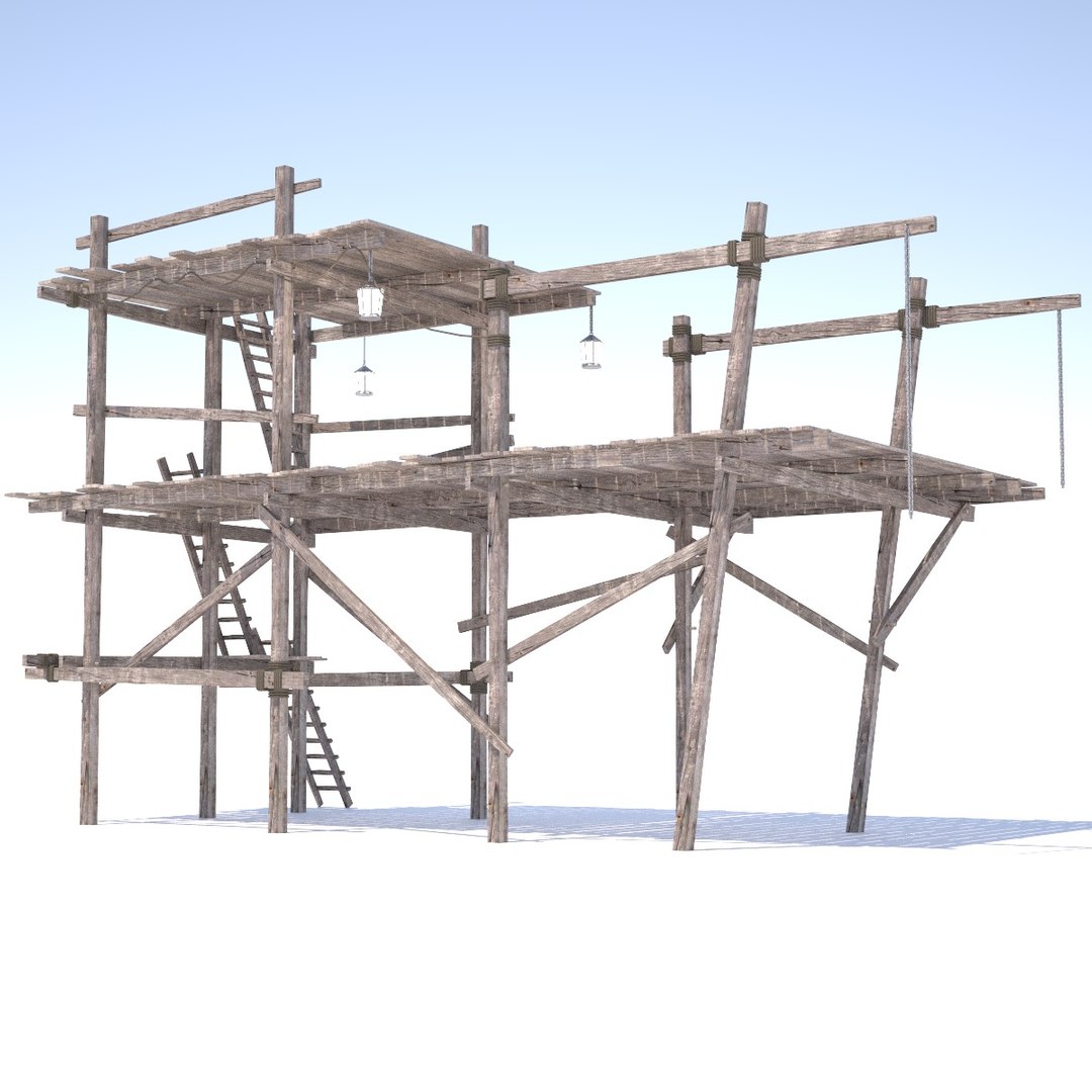 Wooden Scaffolding 3d 3ds