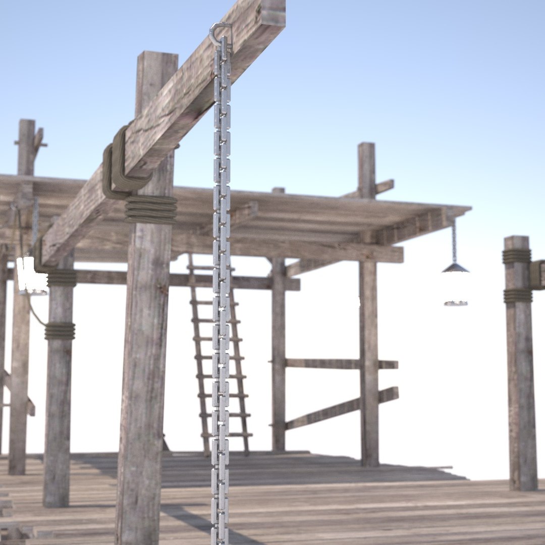 Wooden Scaffolding 3d 3ds