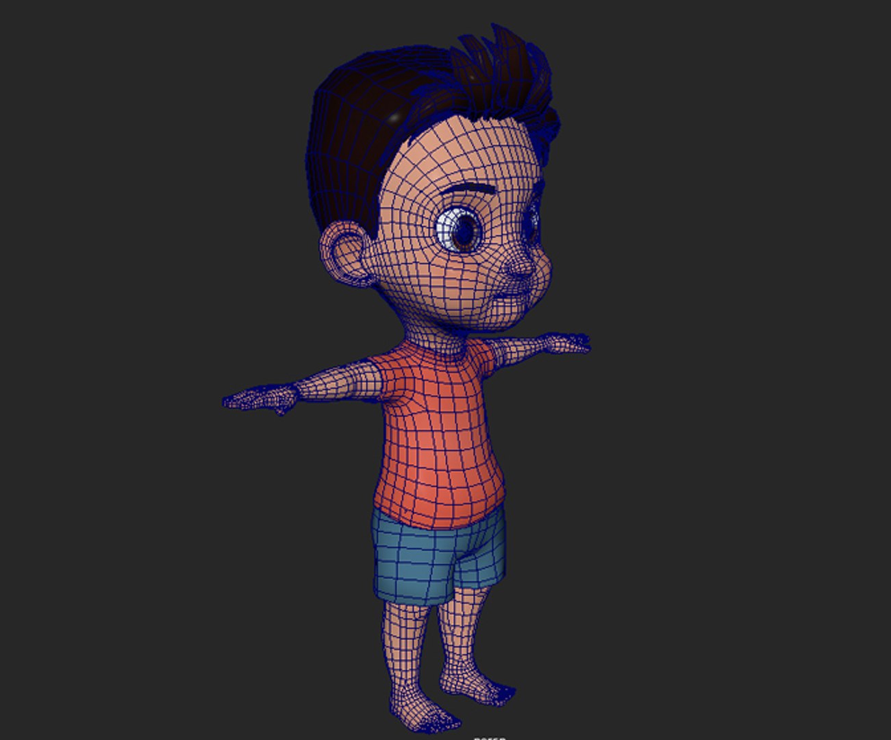 Cute cartoon kid toddler 3D model - TurboSquid 1628561