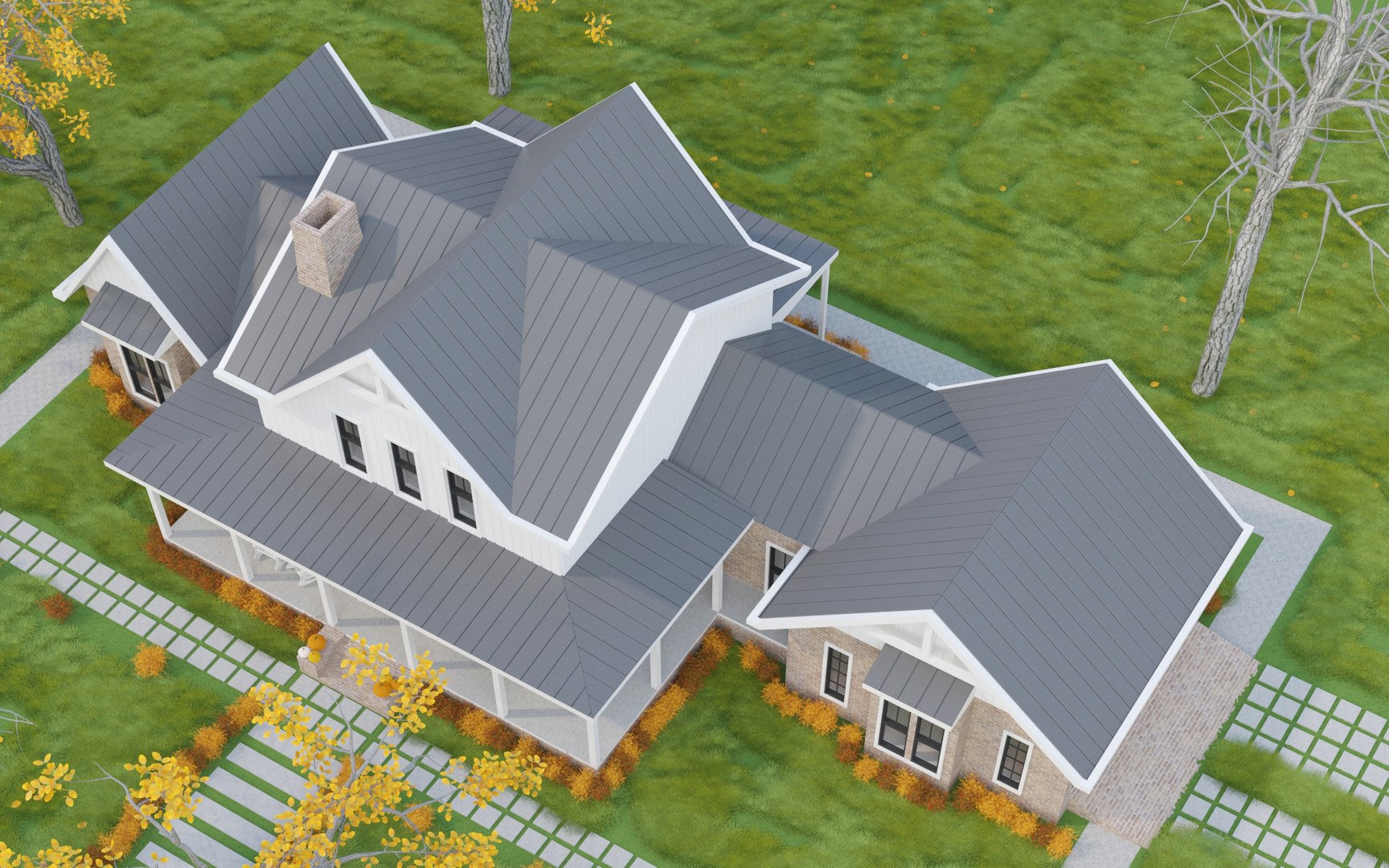 3D American Suburban House Exterior And Interior - TurboSquid 1969042