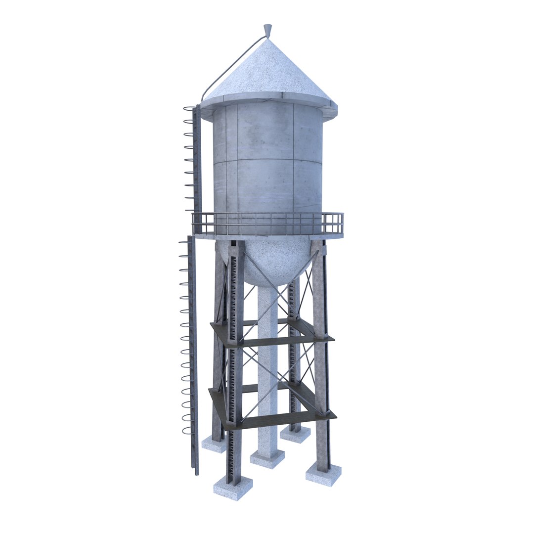 3D Water Tower Model - TurboSquid 2354638