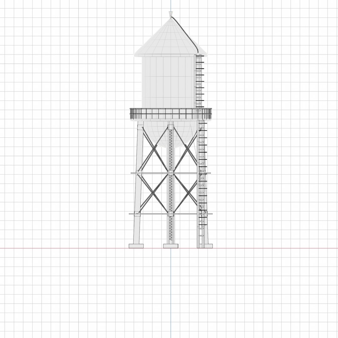 3D Water Tower Model - TurboSquid 2354638