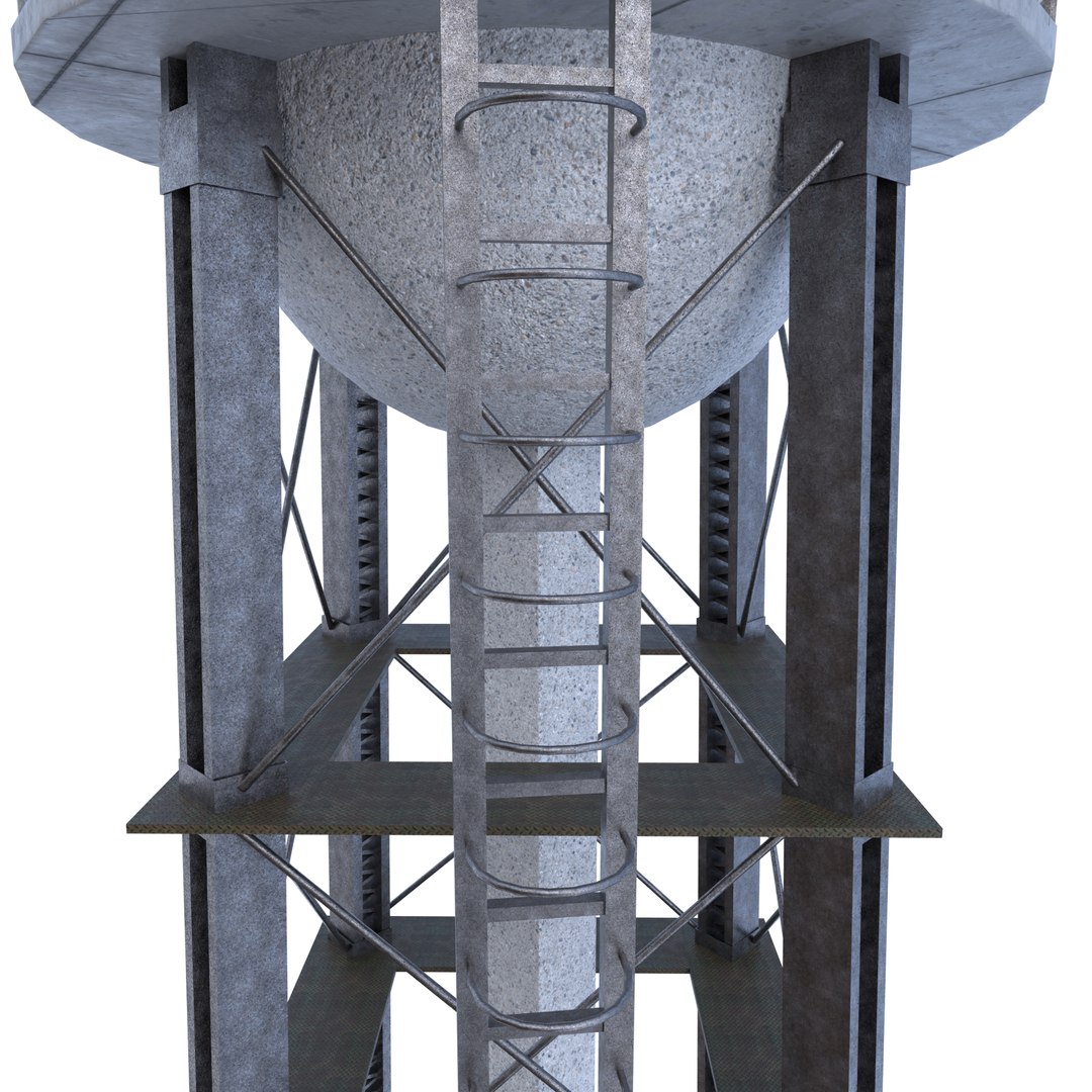 3D Water Tower Model - TurboSquid 2354638