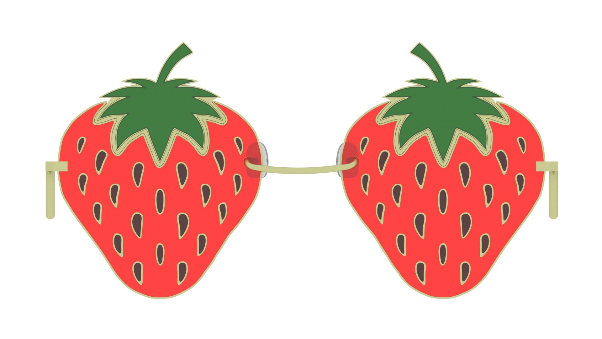 Strawberry Sunglasses 3D Model - TurboSquid 2445840