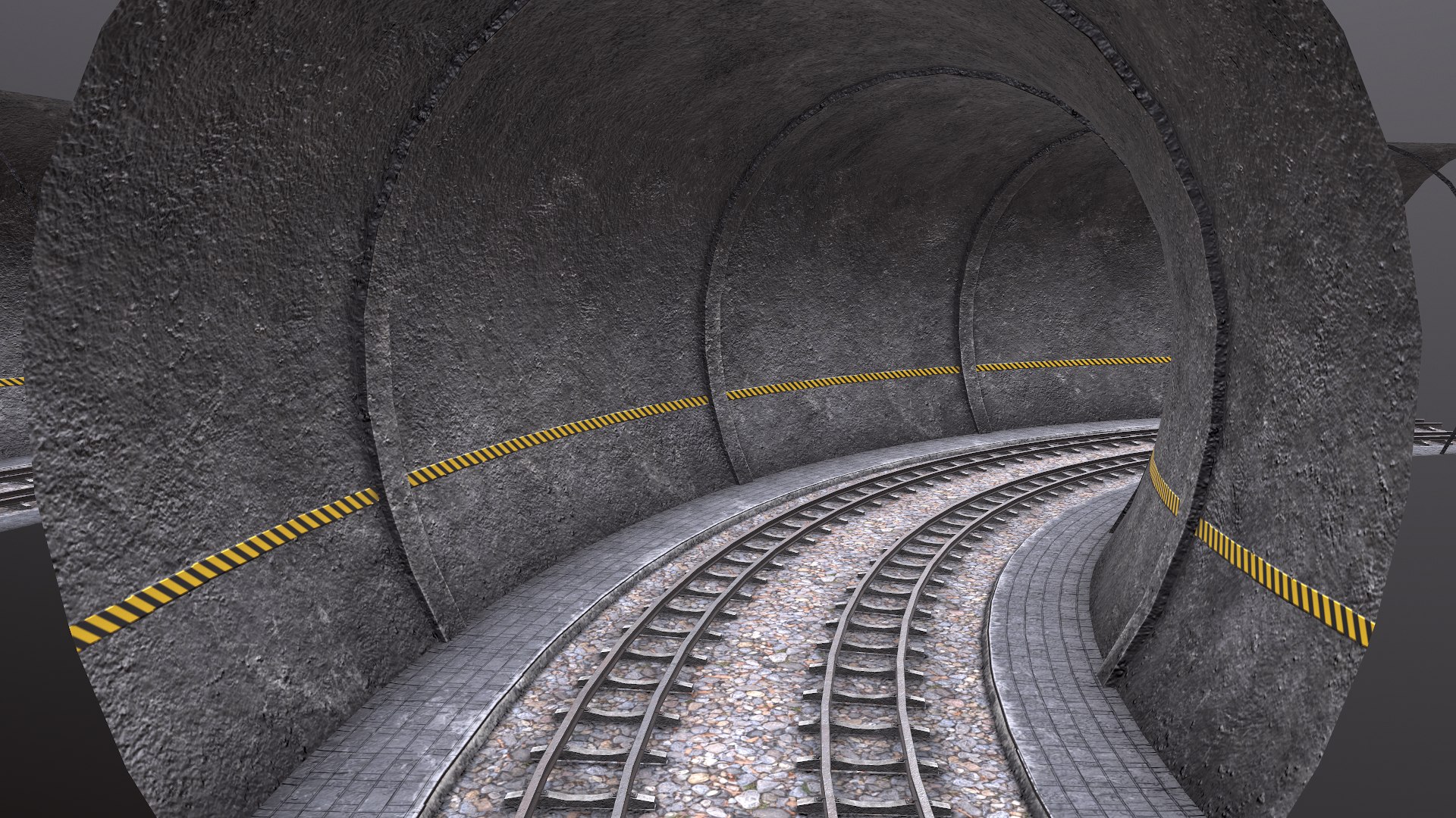 3D Model Modular Tunnel With Rail - TurboSquid 1746000