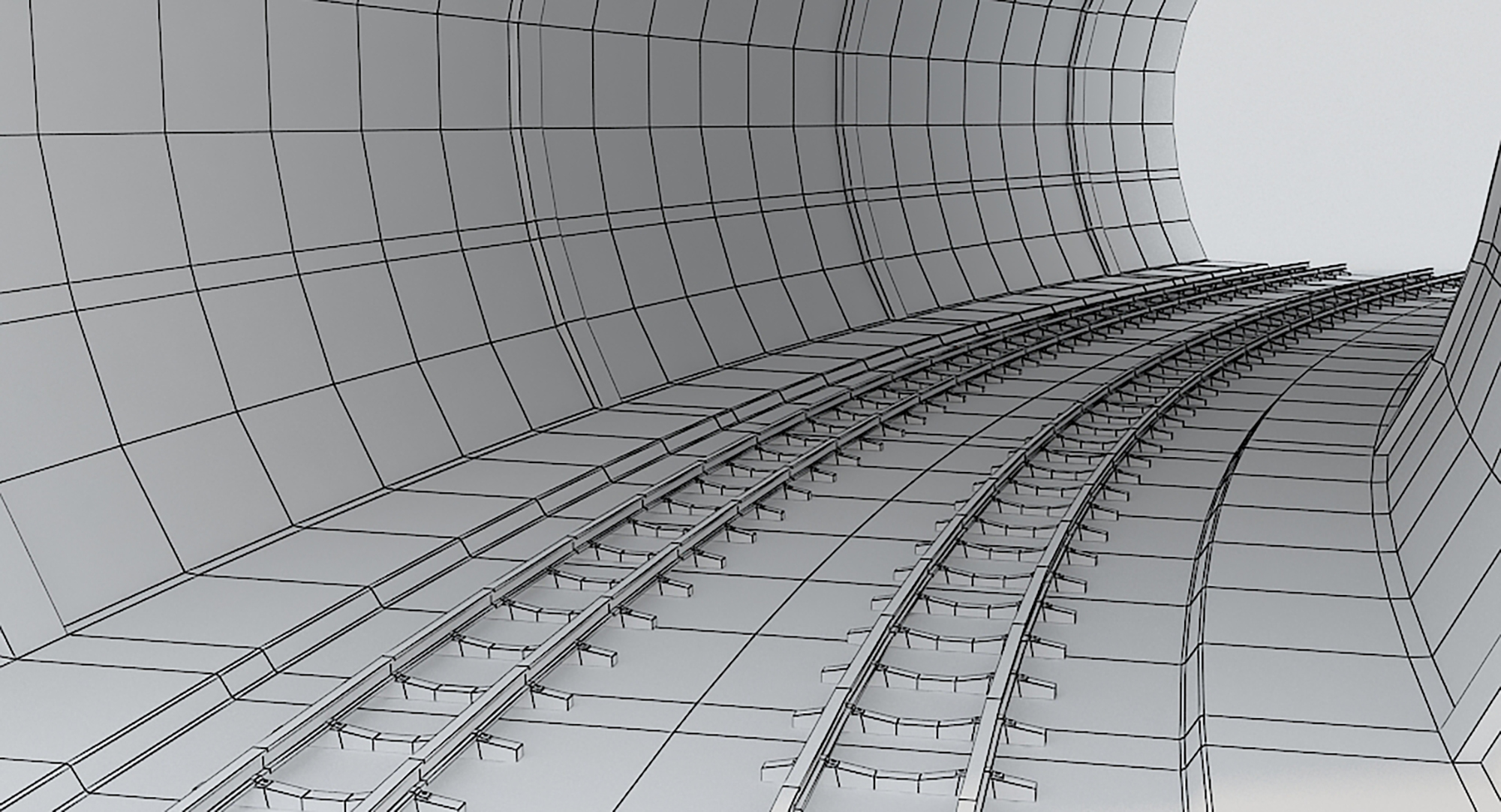 3D model Modular Tunnel with Rail - TurboSquid 1746000