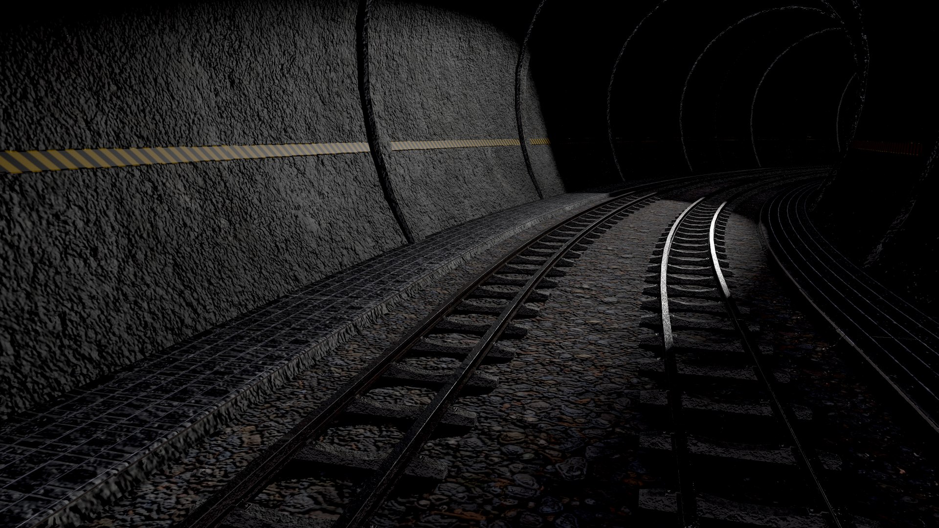 3D Model Modular Tunnel With Rail - TurboSquid 1746000