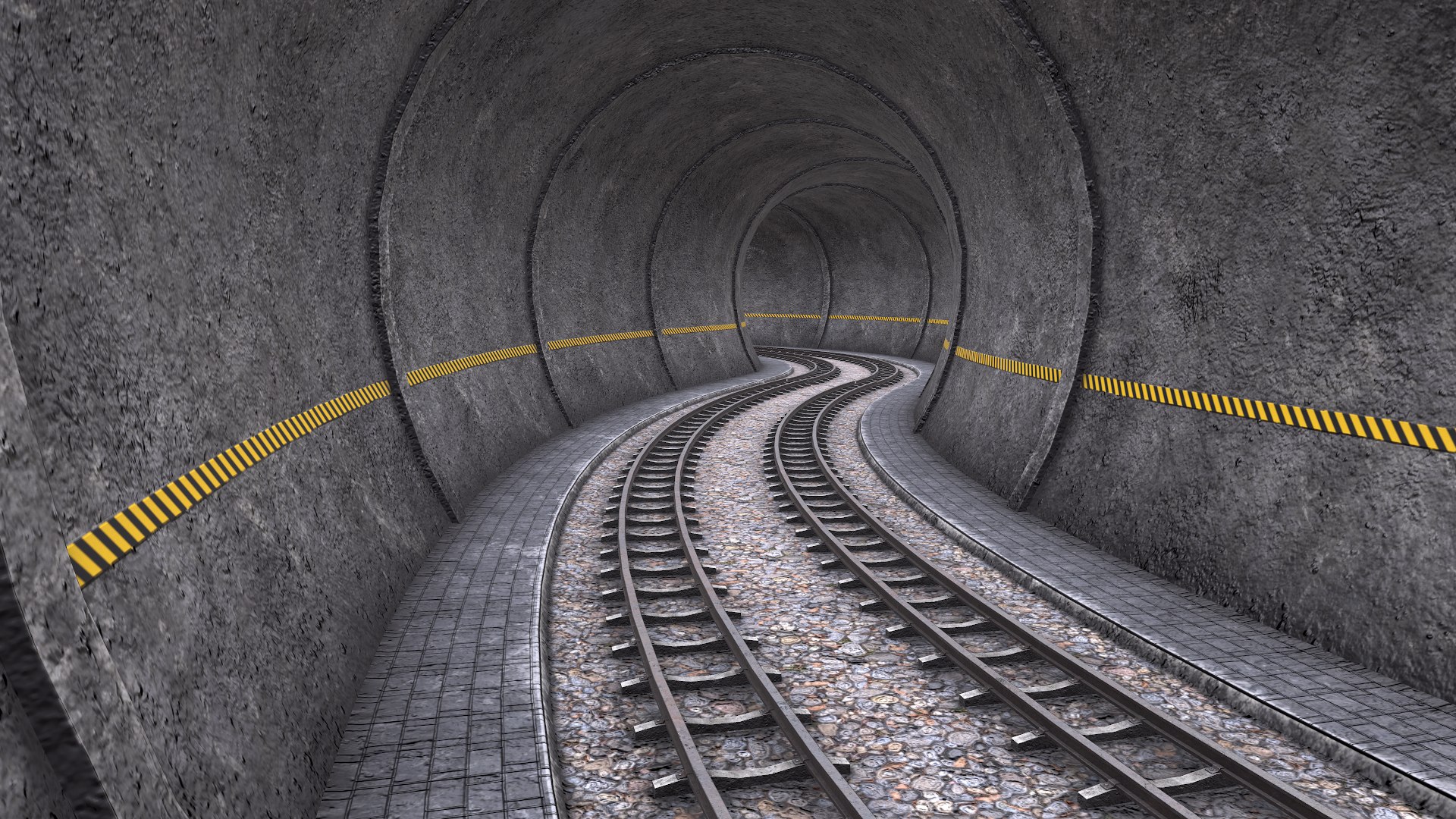3D Model Modular Tunnel With Rail - TurboSquid 1746000