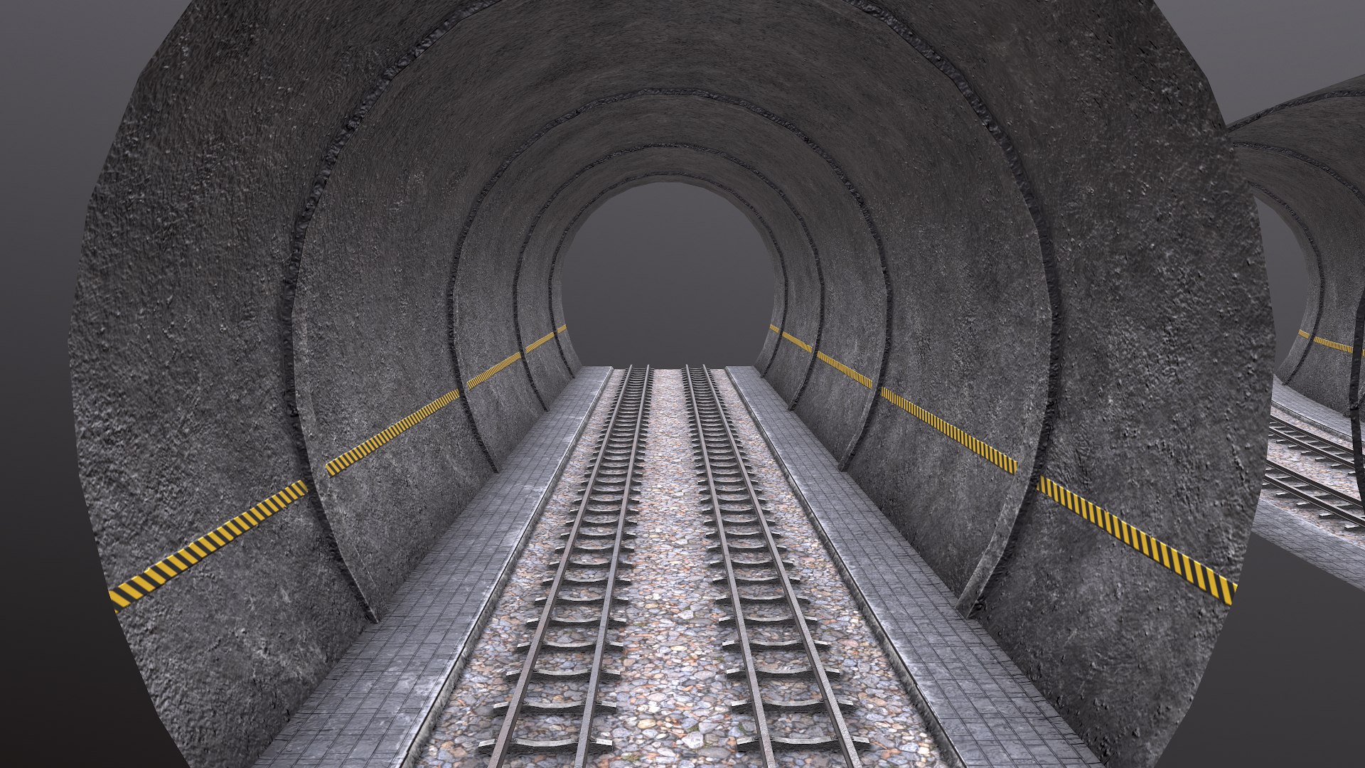 3D Model Modular Tunnel With Rail - TurboSquid 1746000