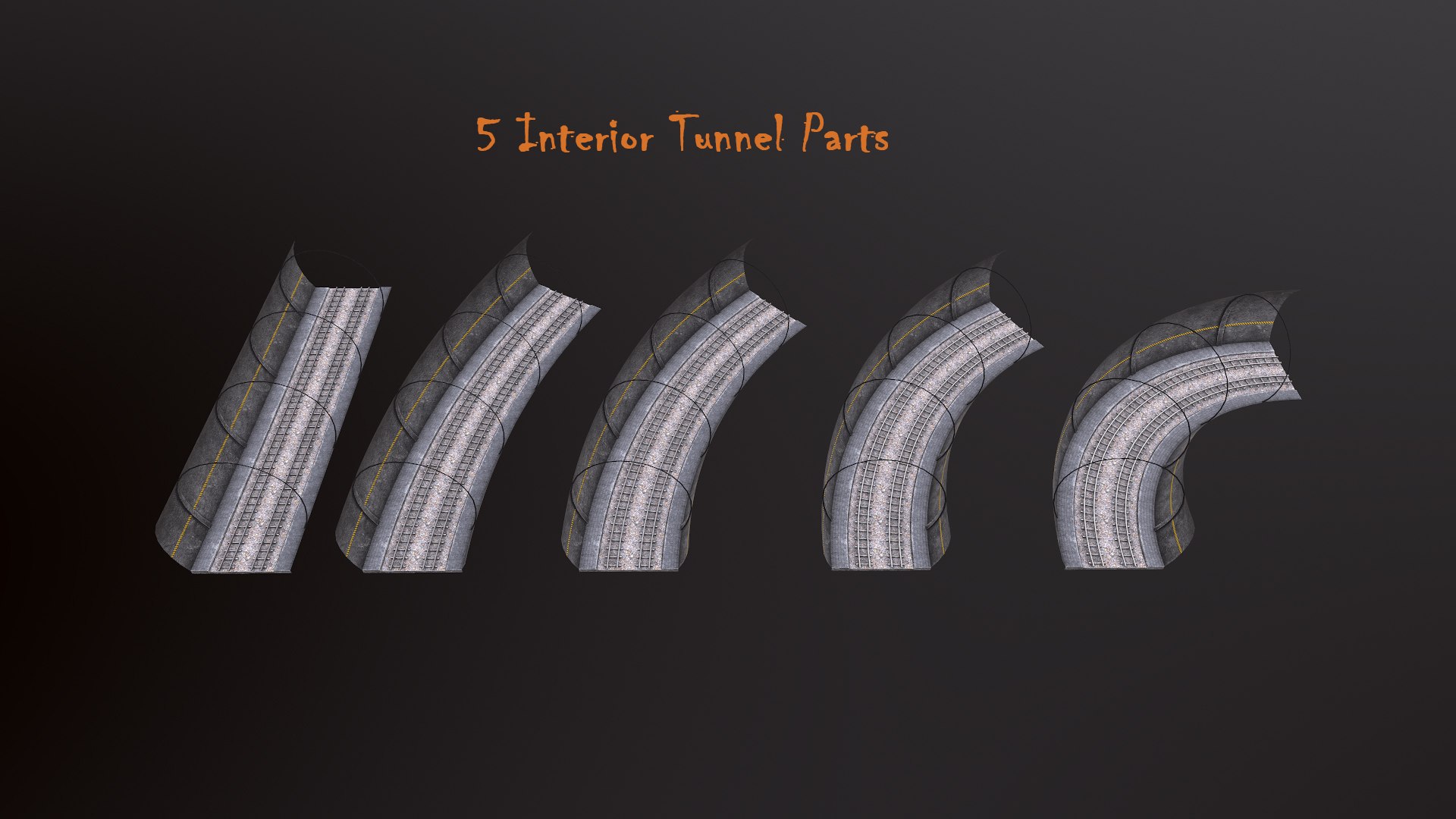 3D Model Modular Tunnel With Rail - TurboSquid 1746000
