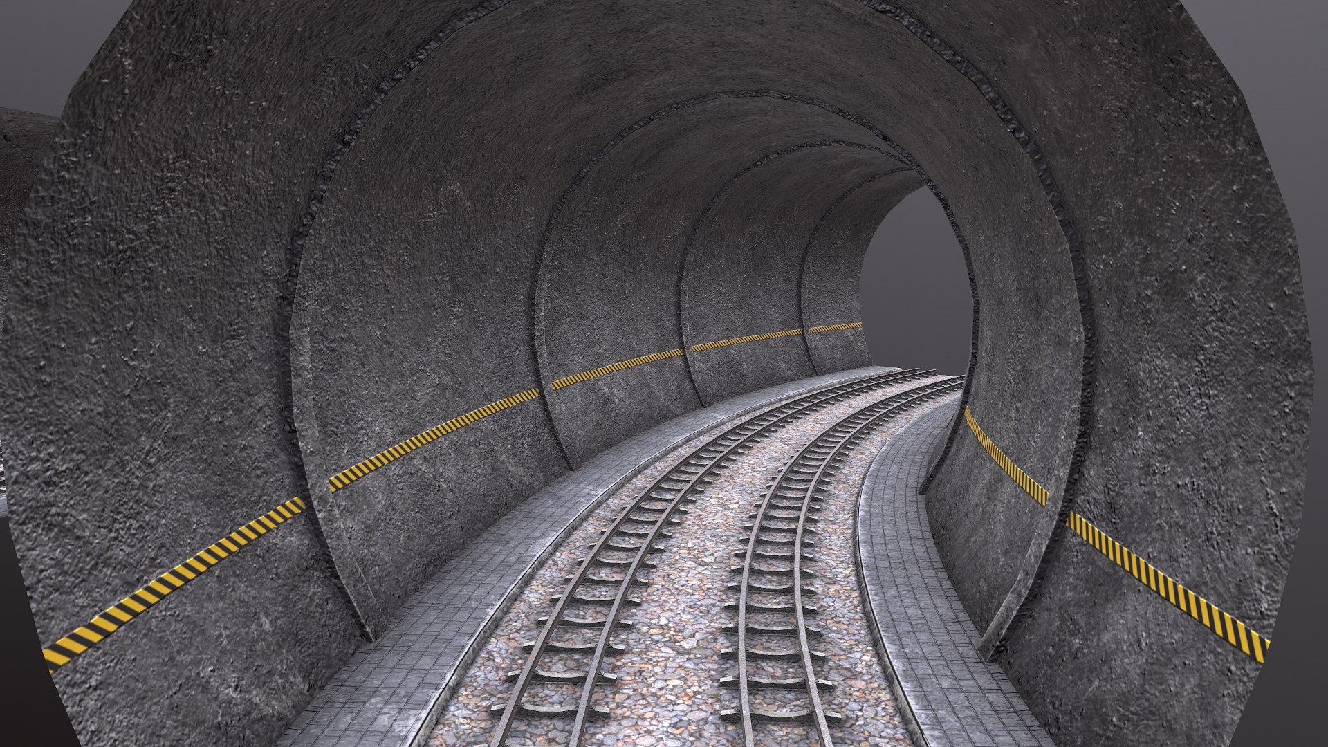 3D Model Modular Tunnel With Rail - TurboSquid 1746000