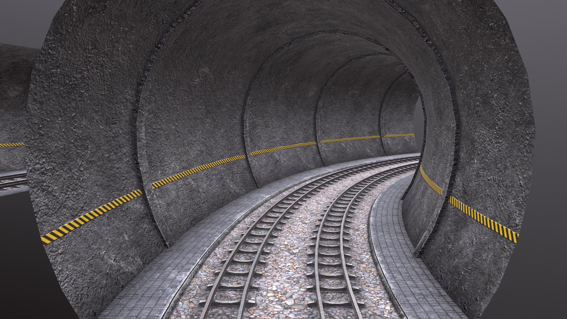 3D Model Modular Tunnel With Rail - TurboSquid 1746000