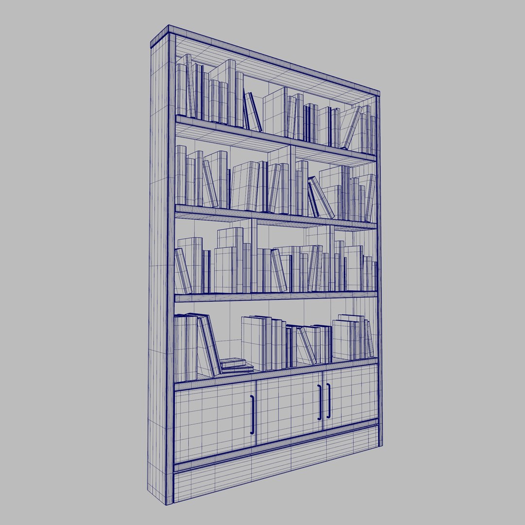 3D Book Shelf - TurboSquid 2245353