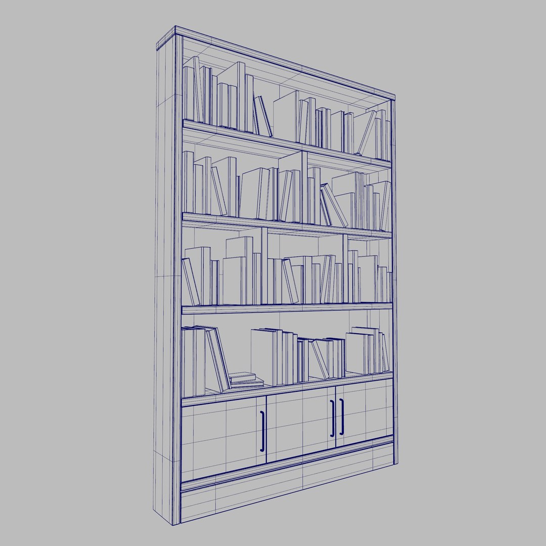 3D Book Shelf - TurboSquid 2245353