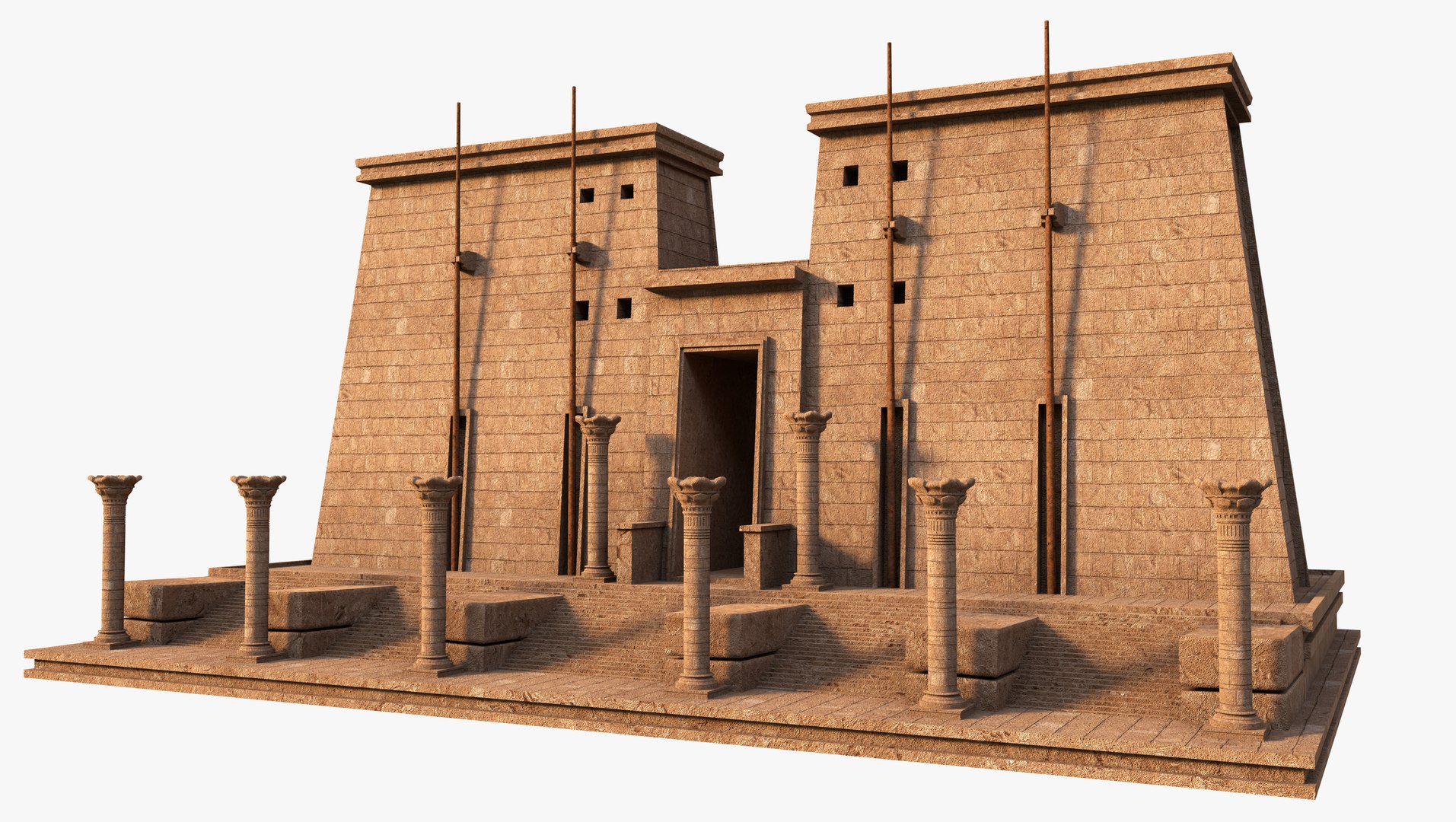 3D Acient Egyptian Temple Gate - TurboSquid 2251683