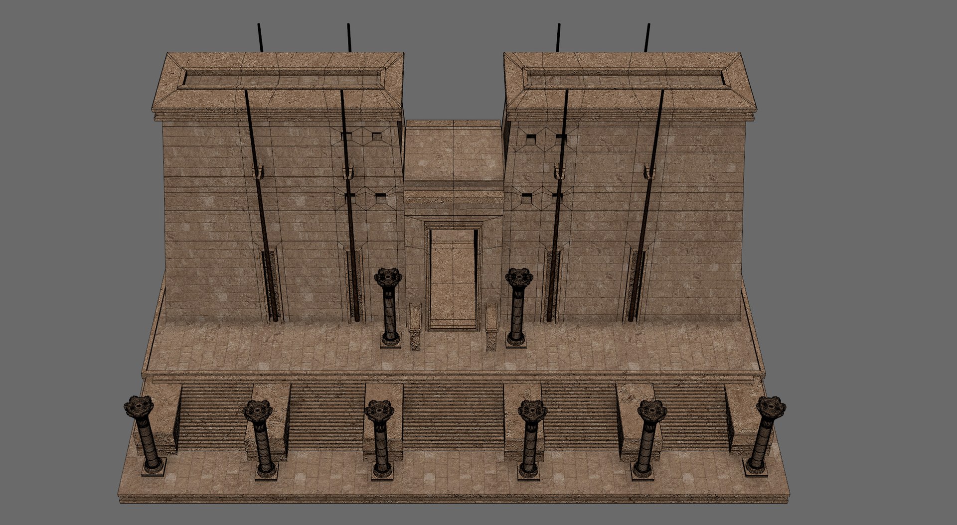 3D Acient Egyptian Temple Gate - TurboSquid 2251683